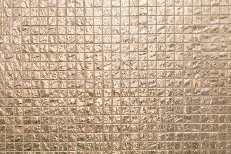 Background from the Small Gold Square Tiles of a Gold Shade Having an ...