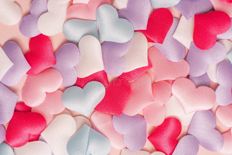 Background of Small Multi-colored Hearts Stock Image - Image of romance ...