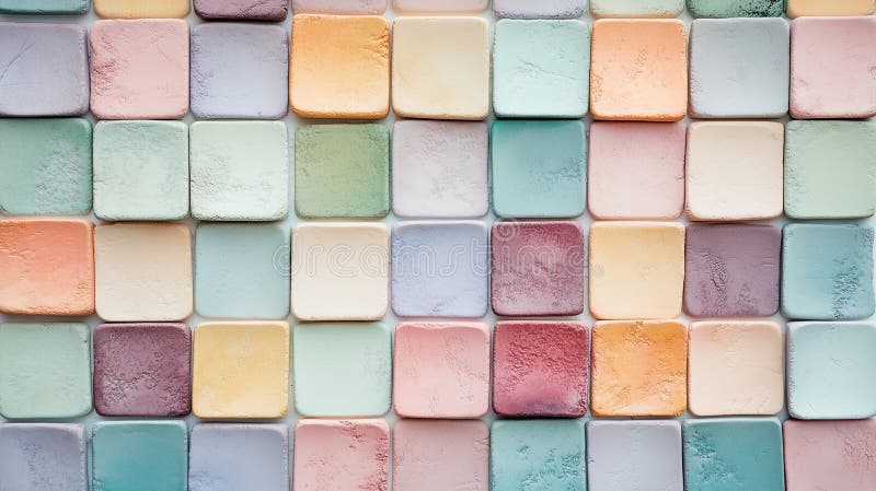 Background with Small Multi Pastel Colored Tiles Stock Photo - Image of ...
