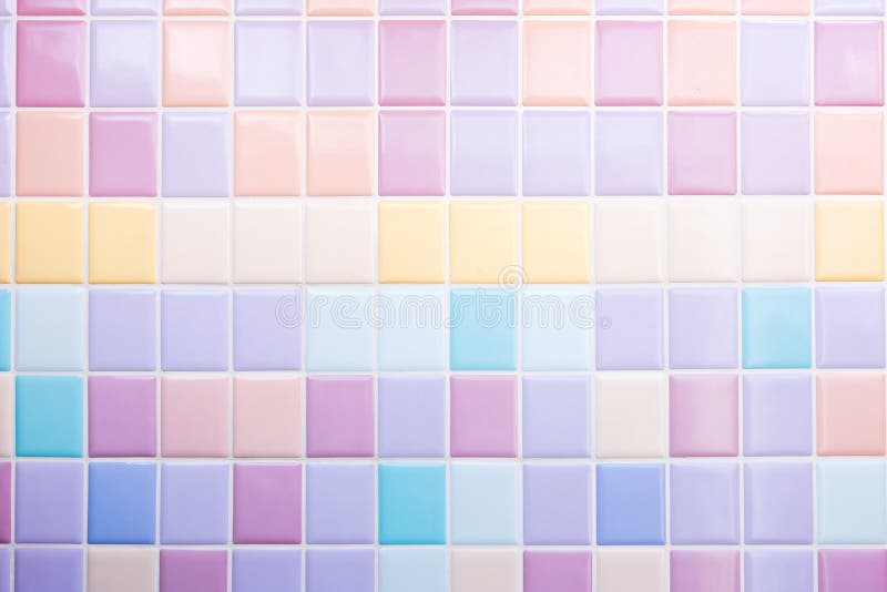 Wall with Rectangular Pastel Colored Tiles Stock Illustration ...