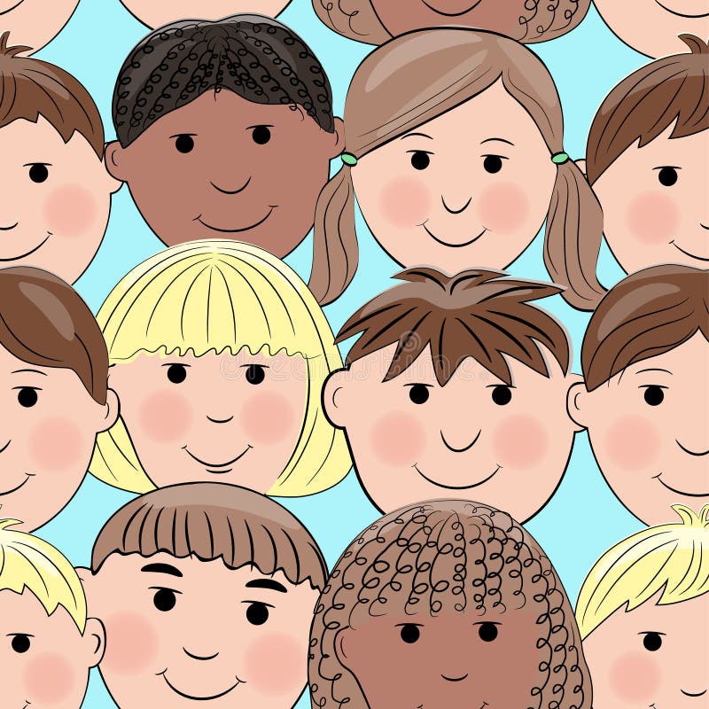 Background with Smiling Faces, Multicultural Stock Vector ...