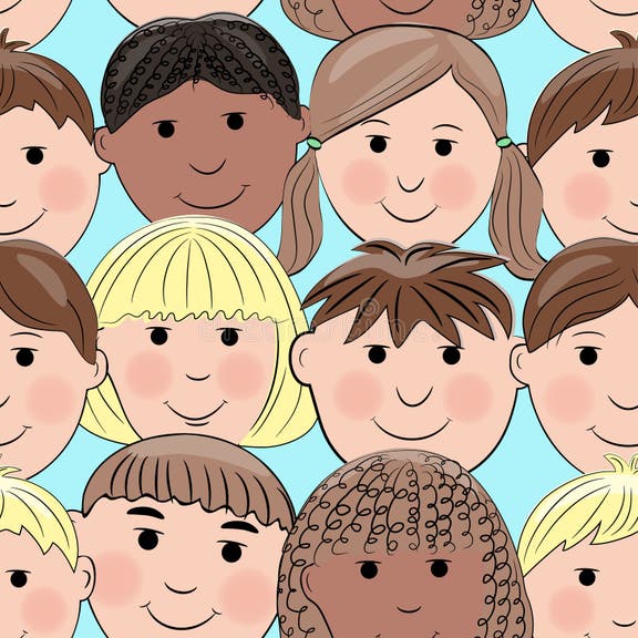 Background with Smiling Faces, Multicultural Stock Vector ...