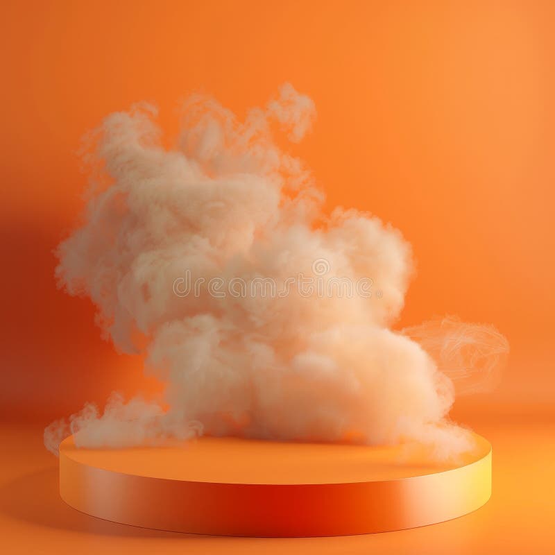 Background with Smoke and Pedestal for Product Presentation Stock Photo ...