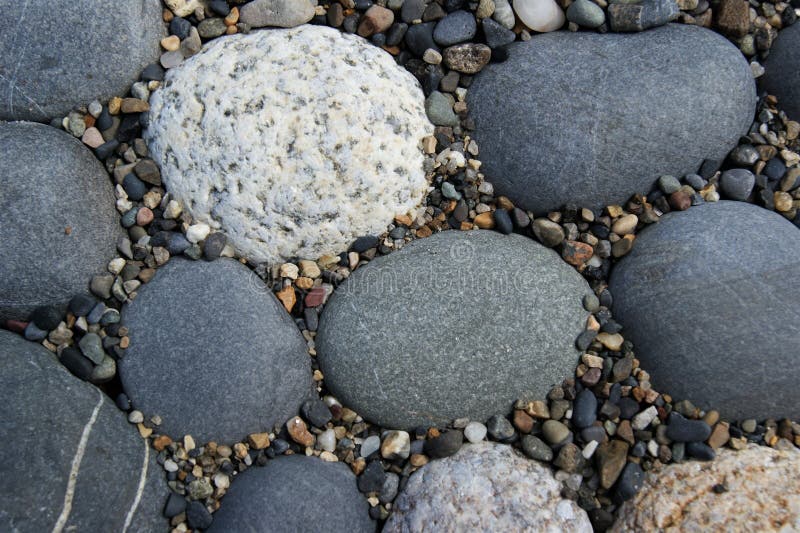 Background of Smooth Flat Pebbles and Gravel. Pebbles of Different ...