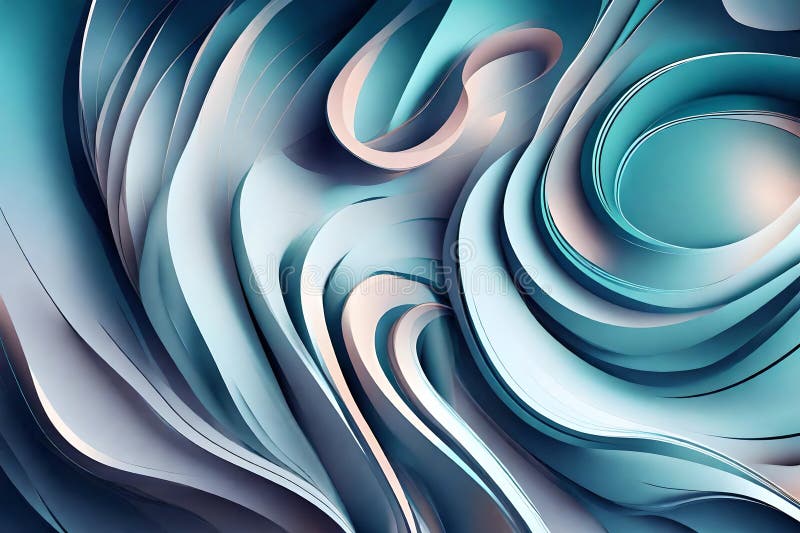 Abstract Background with Smooth Shapes Generated Ai Stock Illustration ...