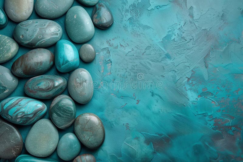 Background of Smooth Turquoise Stones Stock Illustration - Illustration ...