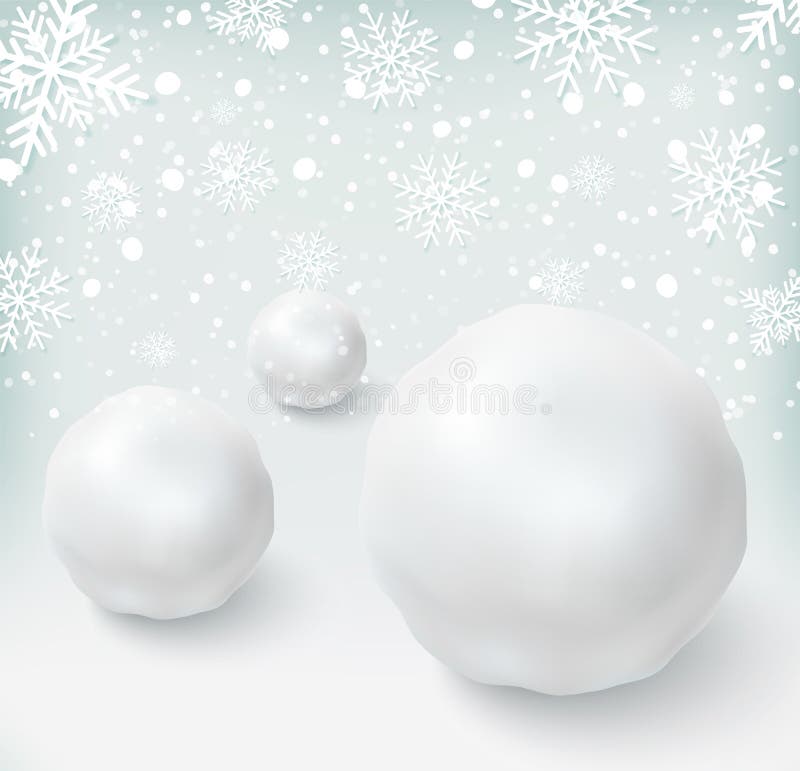 Background with Snowballs and Snow Stock Vector - Illustration of merry ...
