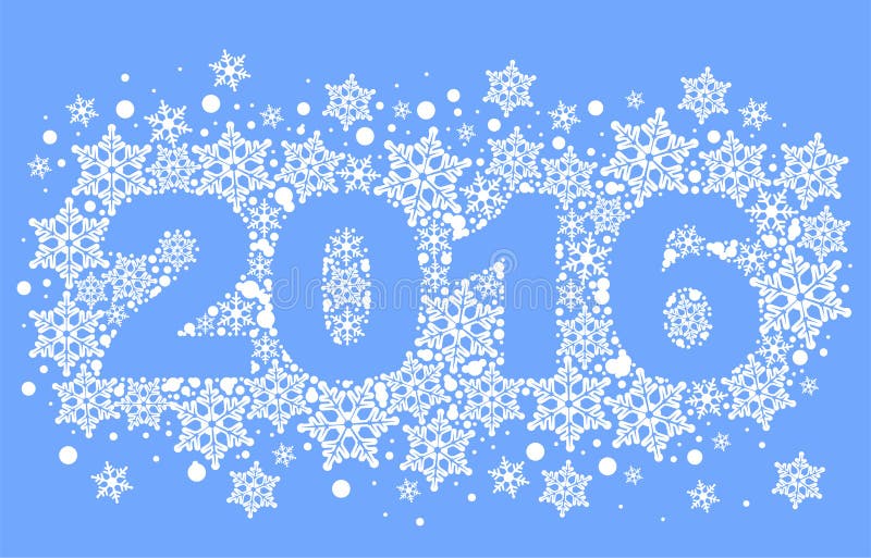 2016 Background of Snowflakes. Number Text of Symbol Year 2016 Stock ...