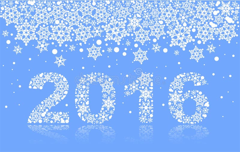 2016 Background of Snowflakes. Number Text of Symbol Year 2016 Stock ...