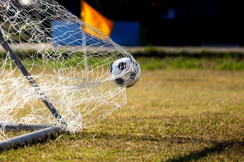 Background of a Soccer Ball Scores a Goal on the Net Stock Photo ...