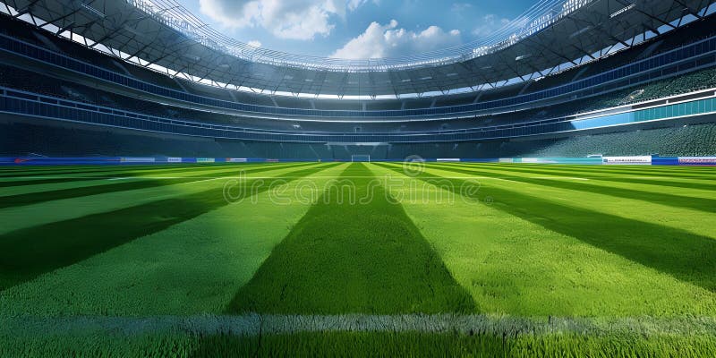 Background of Soccer Stadium, Stadium Setting with Football Field ...