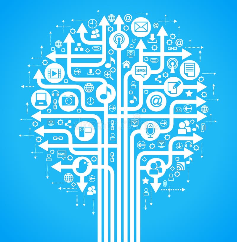 Background Social Network Blue Stock Vector - Illustration of ...