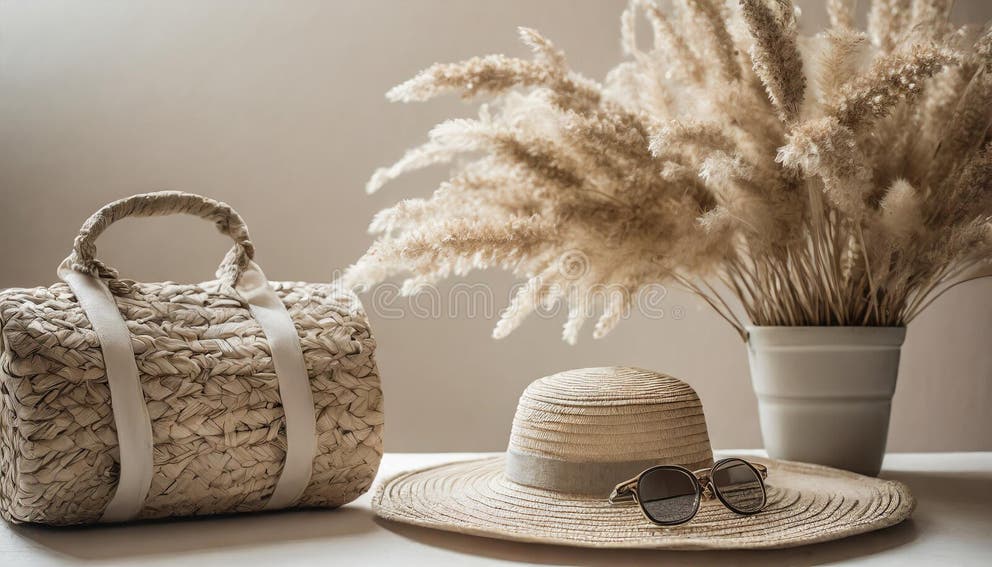 Background in Soft Beige Monochrome Tones with Objects that Evoke the ...