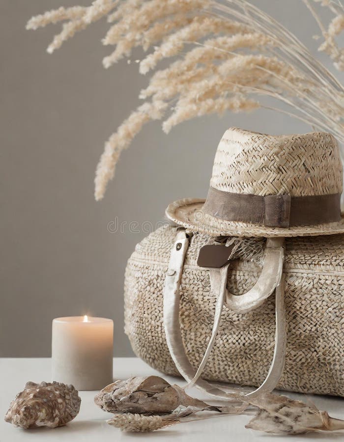 Background in Soft Beige Monochrome Tones with Objects that Evoke the ...