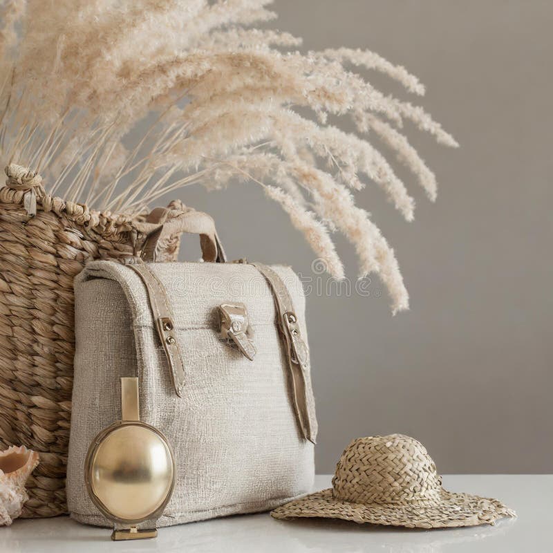 Background in Soft Beige Monochrome Tones with Objects that Evoke the ...