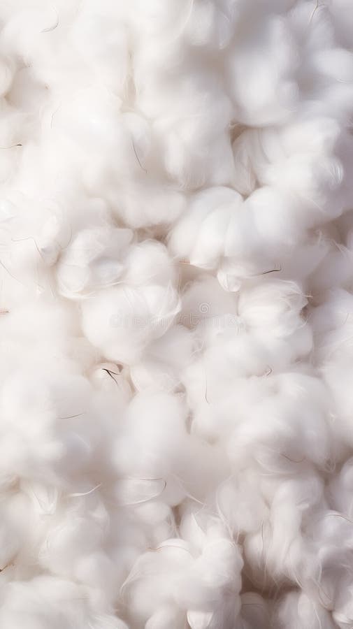Background with Soft White Cotton Scattered Over a Flawless White ...