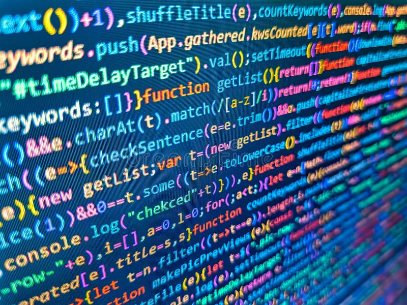 Script On Computer With Source Code Template Of Website Selective