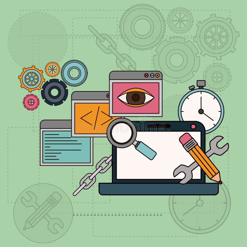 Software Tools Web Icons and UI Designs Icon Set. Stock Vector ...