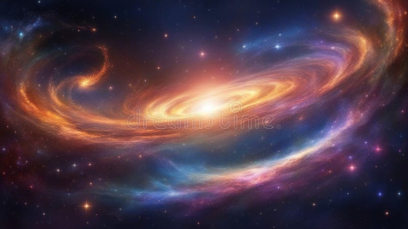 Background with Space a Galaxy and Light Speed Travel in Outer Space ...