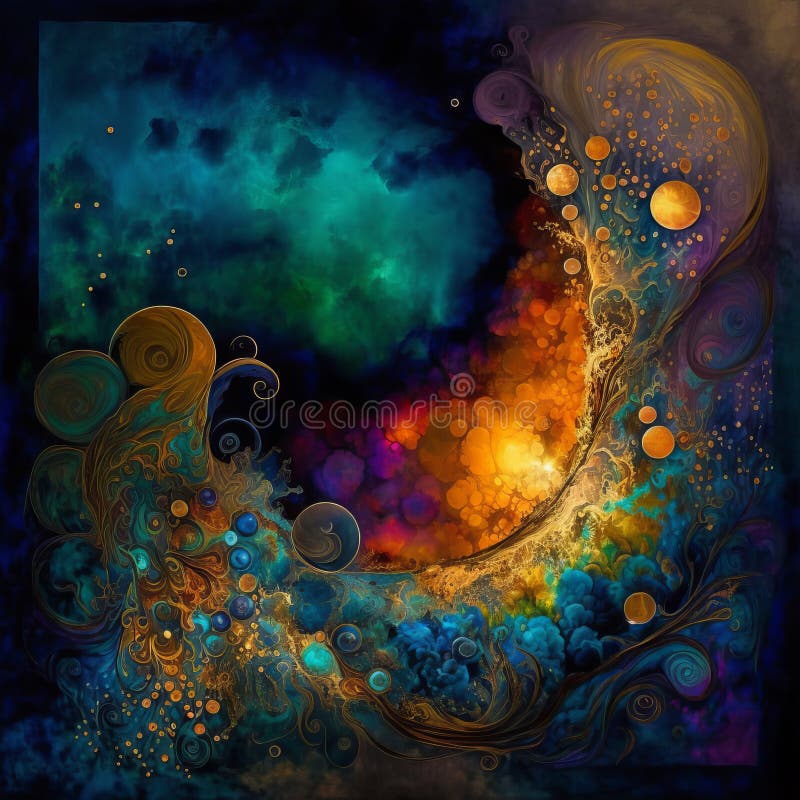 Background Space Galaxy Particles Abstraction with Different Colors ...