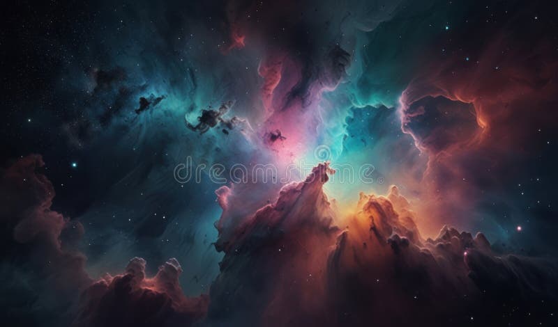 Background with Space Nebula in Pastel Colors. Dramatic, Pastel Colors ...