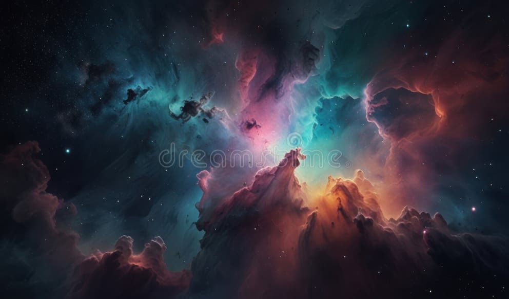 Background with Space Nebula in Pastel Colors. Dramatic, Pastel Colors ...
