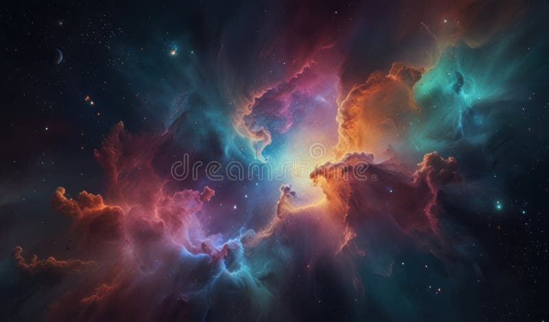 Background with Space Nebula in Pastel Colors. Dramatic, Pastel Colors ...