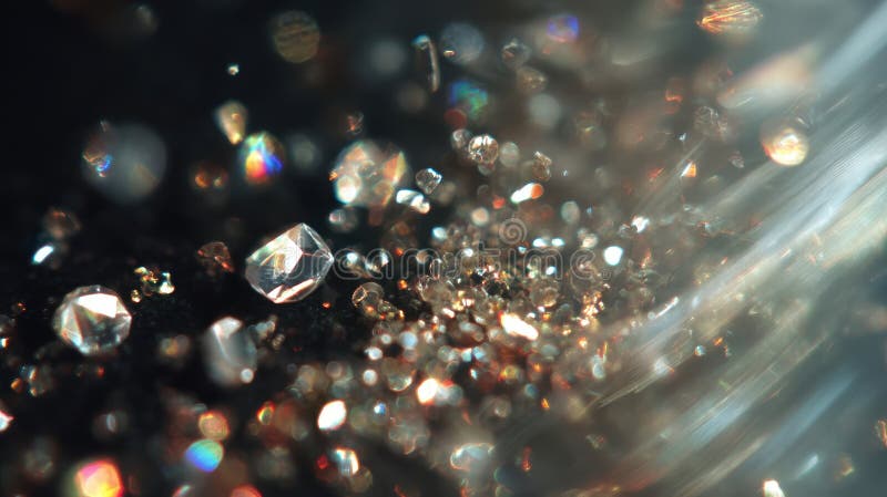 Background with Sparkling Crystal Textures and Light Reflections Stock ...