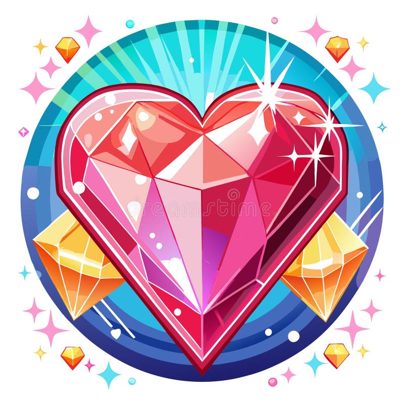 Background of Sparkling Heart Shaped Diamond with Valentine Theme Stock ...