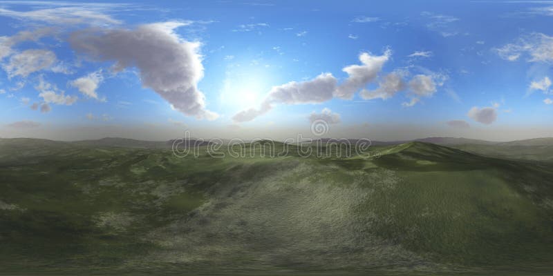HDRI Equidistant Projection Landscape Stock Image - Image of mountain ...