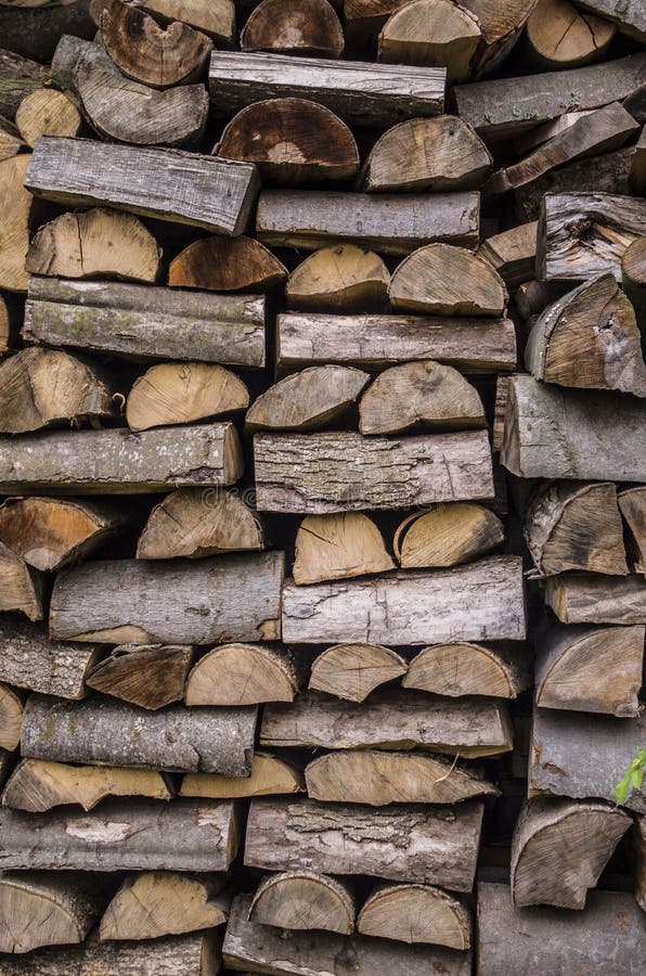 Background of Splitted, Dried and Stacked Firewood Stock Photo - Image ...