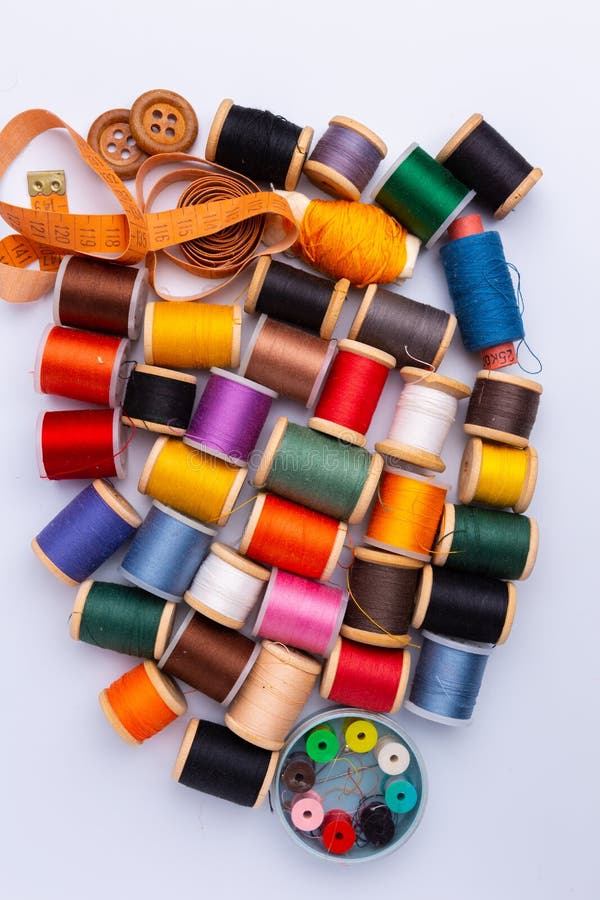 Background Spool of Sewing Threads Colorful Sort Stock Photo - Image of ...