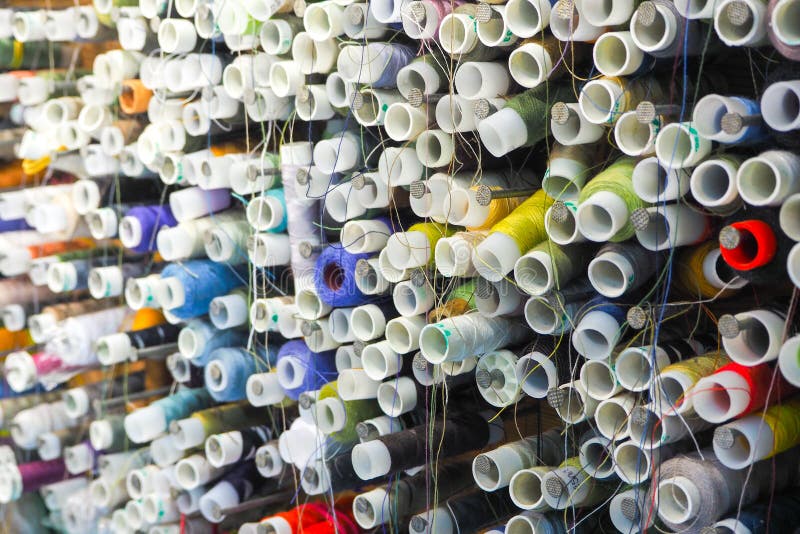 Background of the Spools of Colored Thread. Stock Image - Image of ...