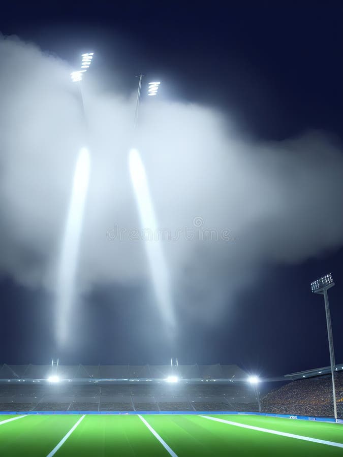 Background of a Sports Stadium with Lights. Stock Illustration ...