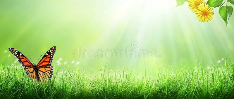 Background of a Spring or Summer Day with Vibrant Grass Stock Photo ...