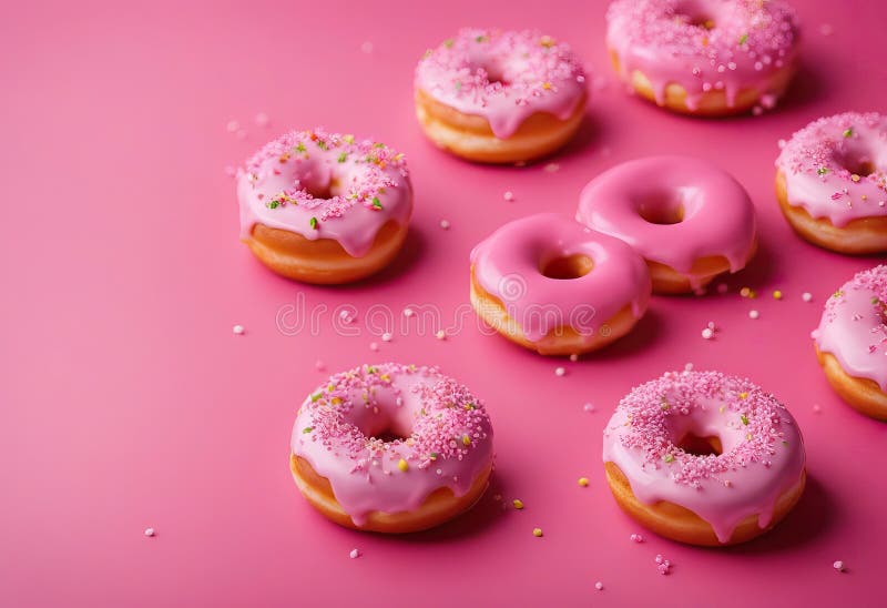 Background Sprinkles Pink View Pink Donuts Glaze Top Decorating Sweet ...