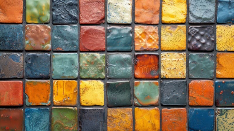 Background from Square Multi-colored Ceramic Tiles Stock Photo - Image ...