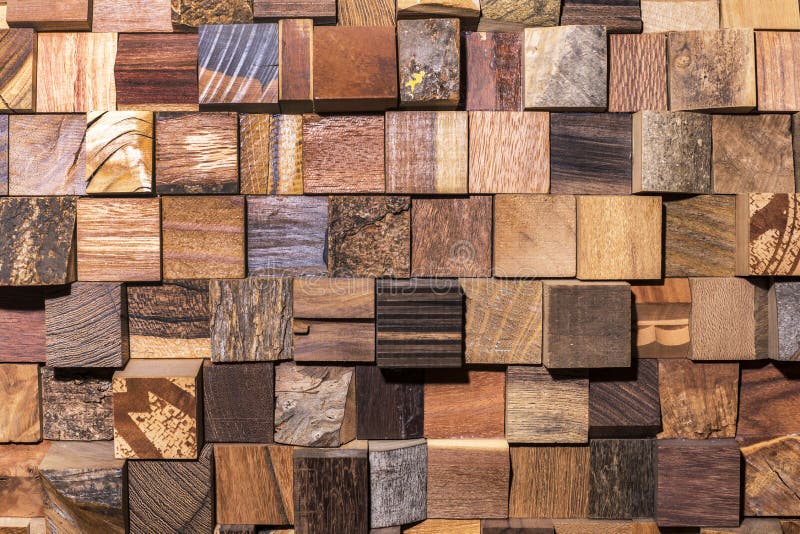 Background of Square Pieces of Wood Set Stock Image - Image of brown ...