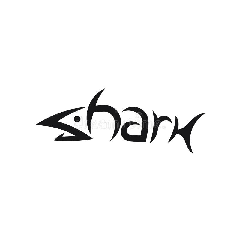 Shark Typography, Abstract Text Word Logo Stock Vector - Illustration ...