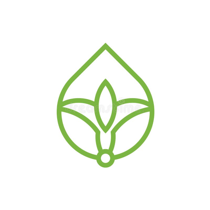 A Simple Natural Logo of Leaves Forming a Circle Stock Vector ...