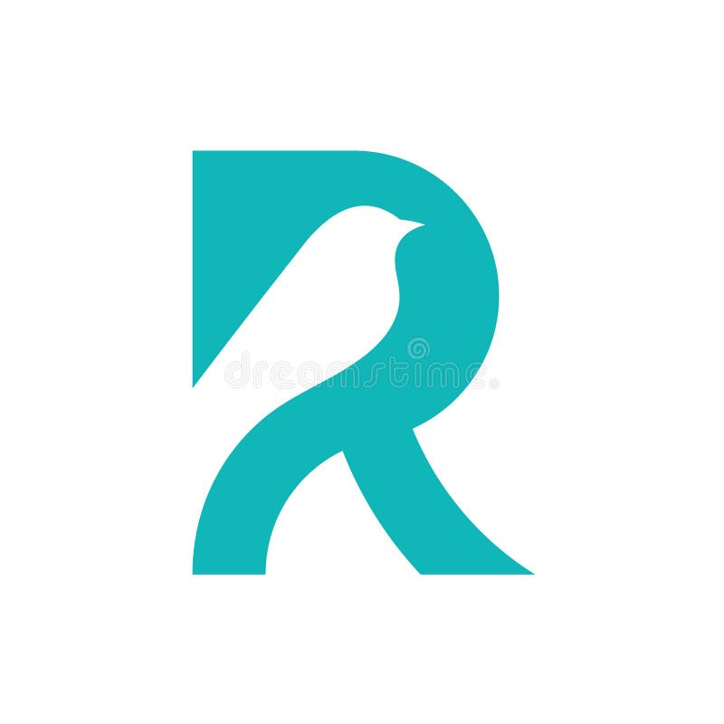 Initial Letter R Negative Space Bird Logo Design Inspiration Stock ...