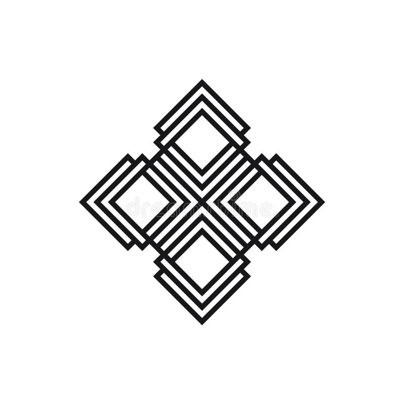 Geometric Emblem Square Pattern, Simple Logo Design Stock Vector ...