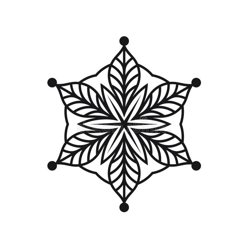 Ornaments Pattern Logo Design Leaves Bloom Stock Vector - Illustration ...