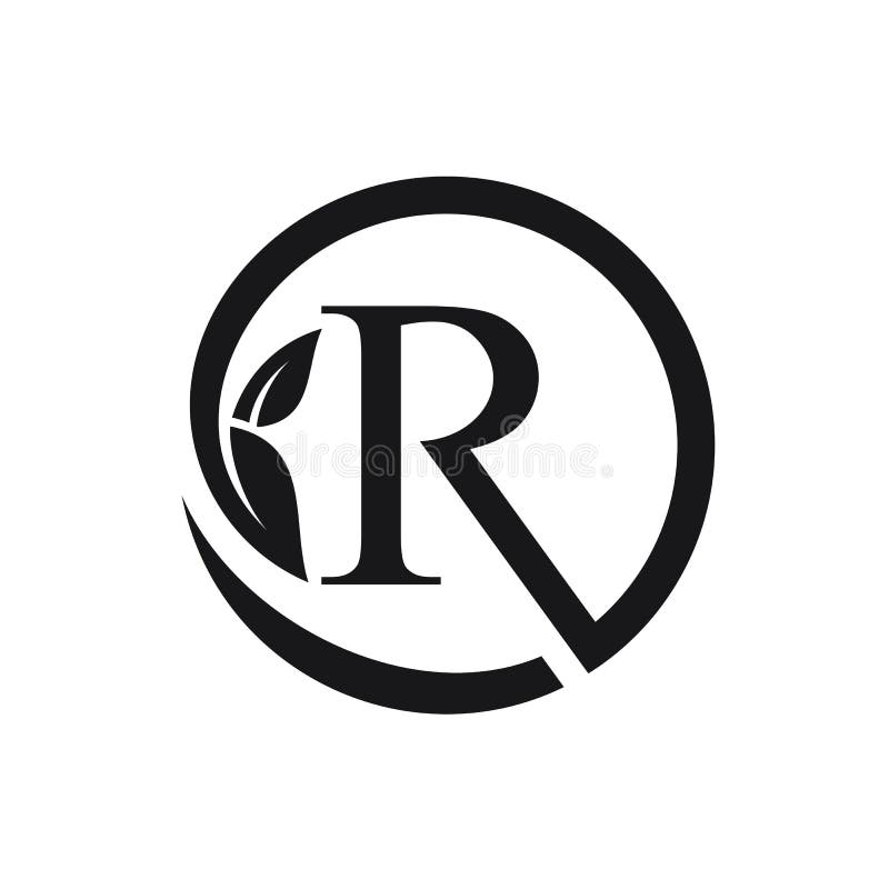 Initials R Logo Leaf Design, Abstract Circular Style Stock Vector ...