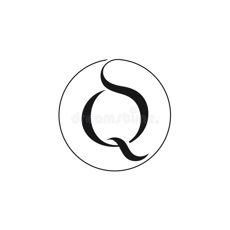 Letter Q Logo Design Serif Font Typography Stock Vector - Illustration ...