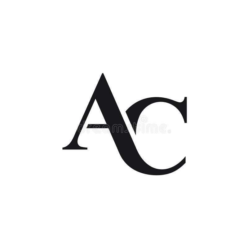 Initials AC, Logo Design Icon Serif Font Stock Vector - Illustration of ...