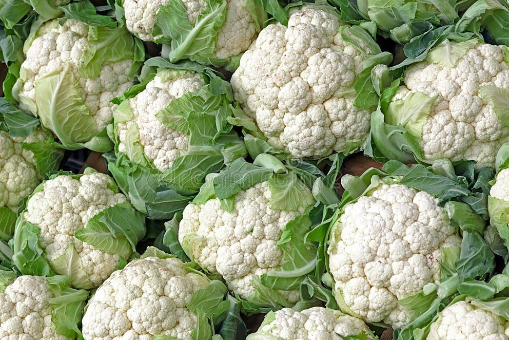 Background with Stack of Cauliflower Stock Image - Image of natural ...