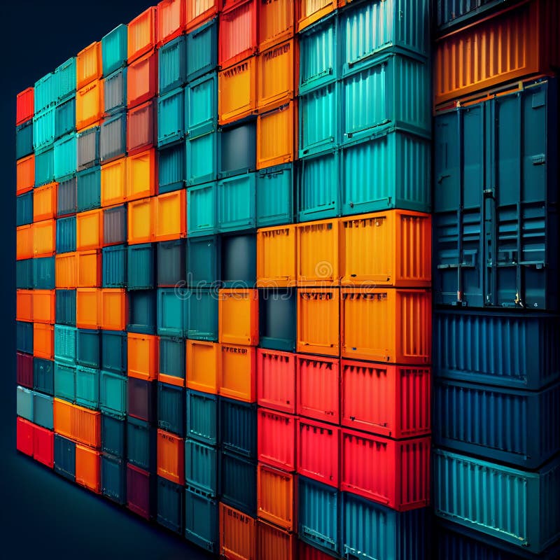 Background of Stack of Containers at a Port Stock Illustration ...