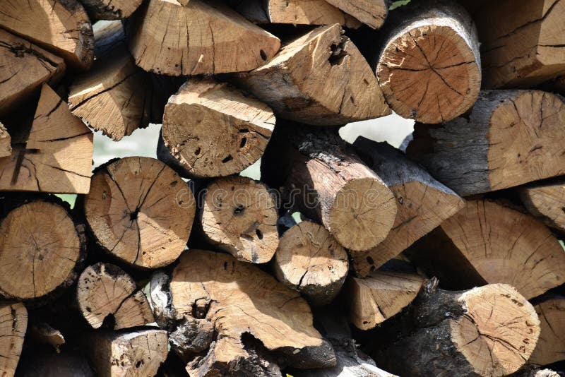 Stack of Firewood Background Stock Photo - Image of detail, rough ...