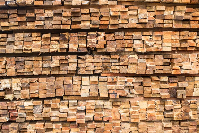 Background of Stacked Wood Cut in Squared Timber Stock Image - Image of ...